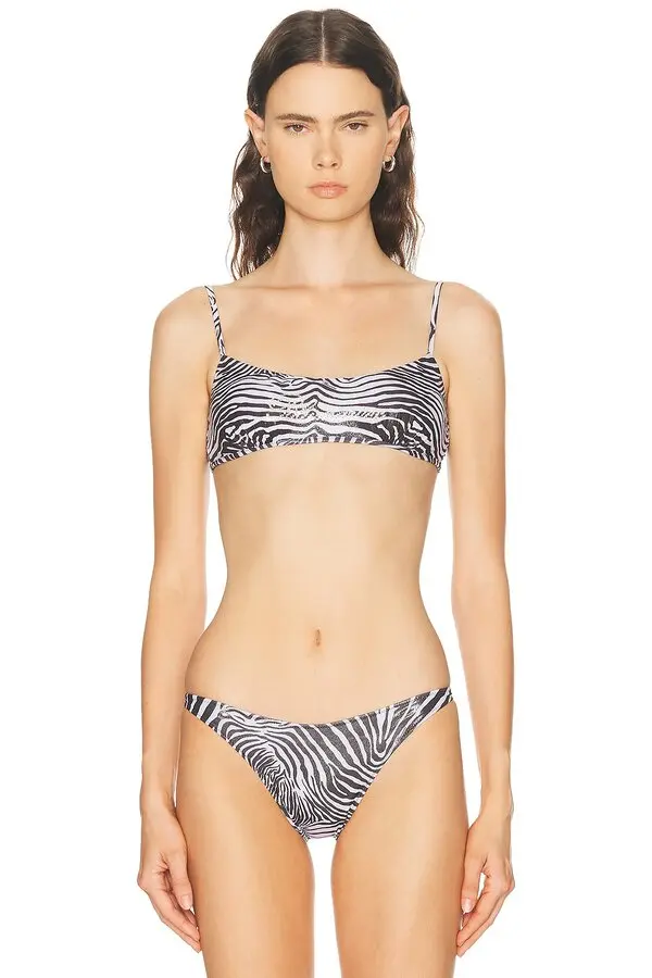 Blumarine Bikini Top - Natural White & Black