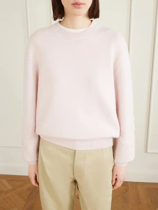 Loro Piana Embroidered Cashmere Sweater - Pink