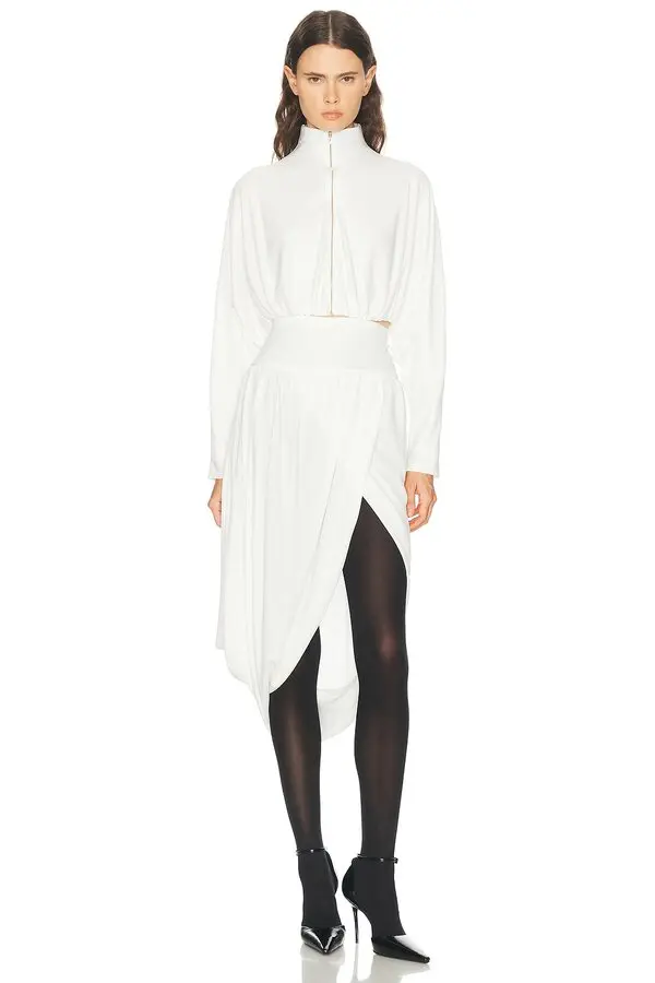 Alaïa Draped Jacket - Blanc