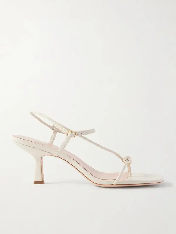LOEFFLER RANDALL Triana Embellished Leather Sandals - White