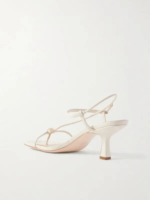 LOEFFLER RANDALL Triana Embellished Leather Sandals - White