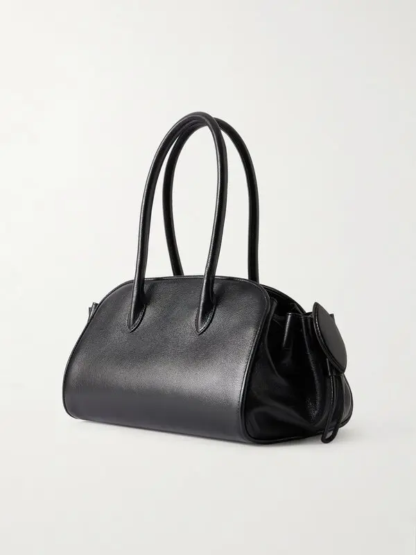 Marni Tulipea Textured-leather Shoulder Bag - Black