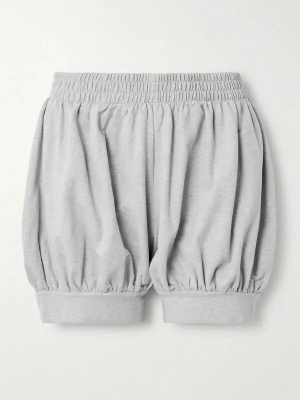 Norma Kamali Stretch-cotton Jersey Shorts - Gray