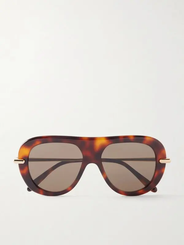 Loewe Slim Acetate Aviator-style Sunglasses - Tortoiseshell
