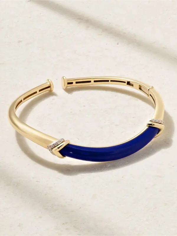 L’ATELIER NAWBAR 18-karat Bangle With Lapis Lazuli And Diamonds - Gold