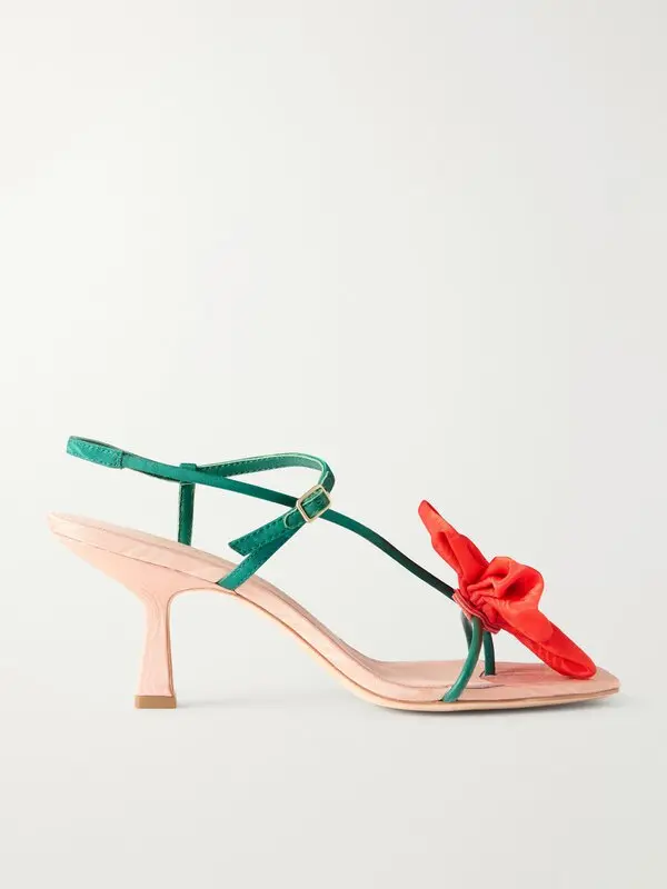LOEFFLER RANDALL Frank Appliquéd Slingback Sandals - Red