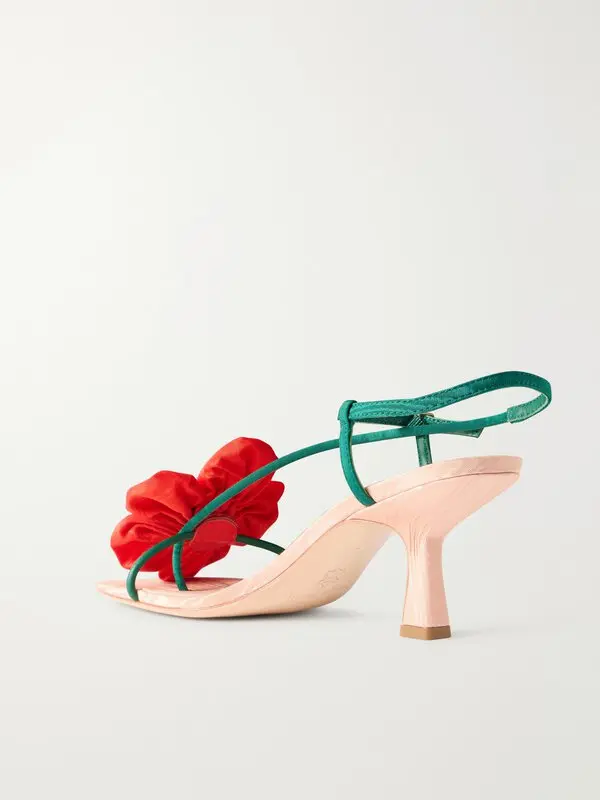 LOEFFLER RANDALL Frank Appliquéd Slingback Sandals - Red