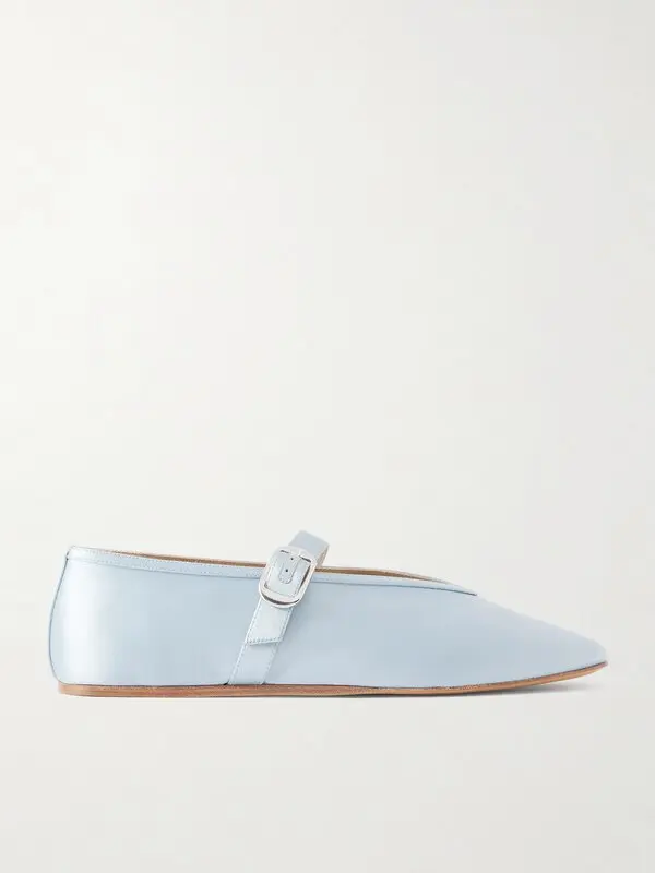 Le Monde Beryl Stella Satin Mary Jane Ballet Flats - Blue