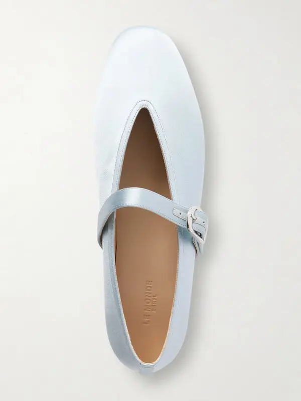 Le Monde Beryl Stella Satin Mary Jane Ballet Flats - Blue
