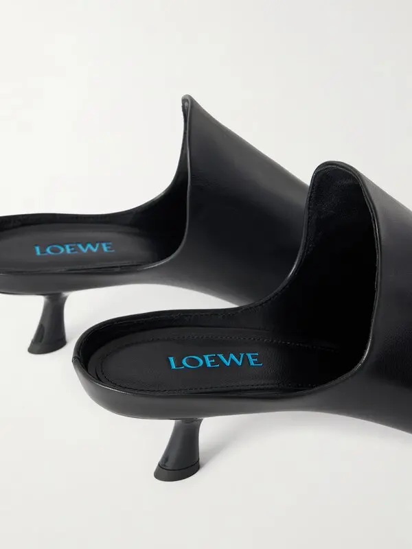 Loewe Emily Leather Mules - Black