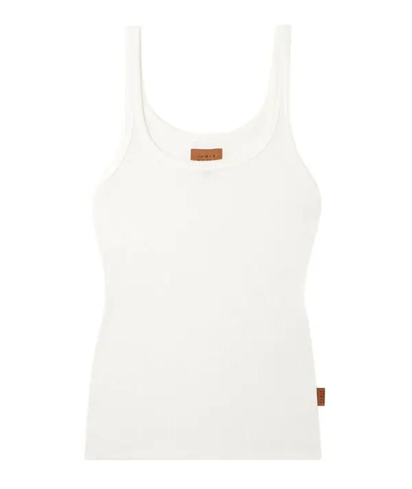 JAMIE HALLER The Undershirt Ribbed Stretch-modal Tank - White