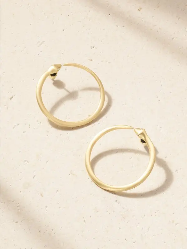 Ileana Makri Snake 18-karat Diamond Hoop Earrings - Gold