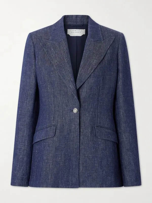 Gabriela Hearst Leiva Darted Linen-chambray Blazer