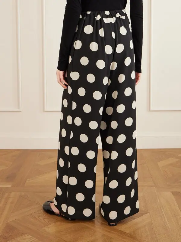 Junya Watanabe Polka-dot Georgette Wide-leg Pants