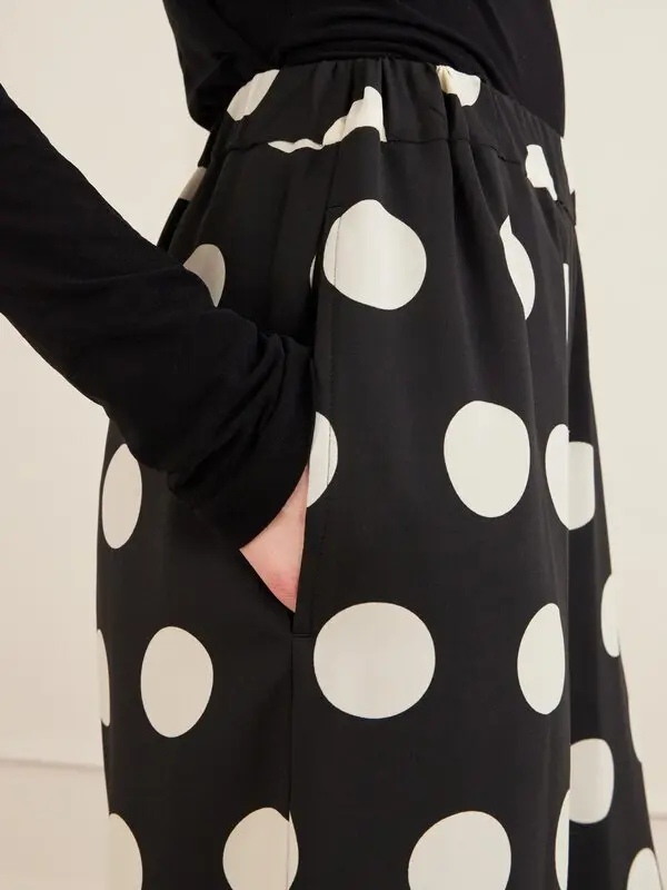 Junya Watanabe Polka-dot Georgette Wide-leg Pants