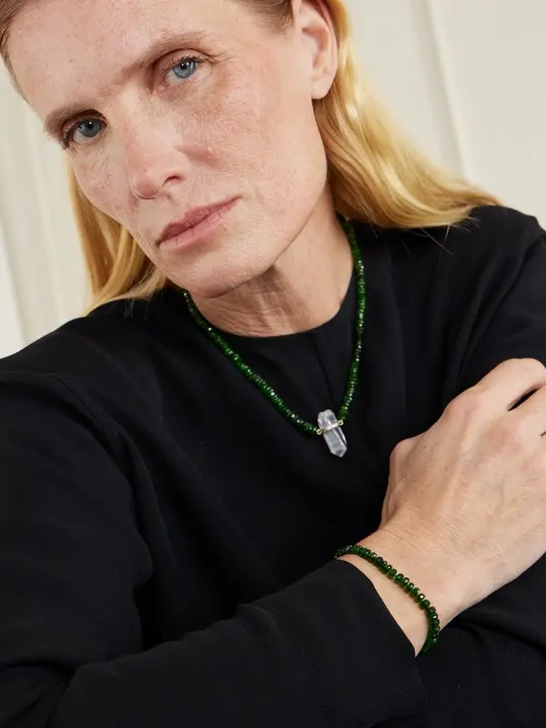 Jia Jia Oracle 14-karat Gold & Chrome Diopside Bracelet - Green
