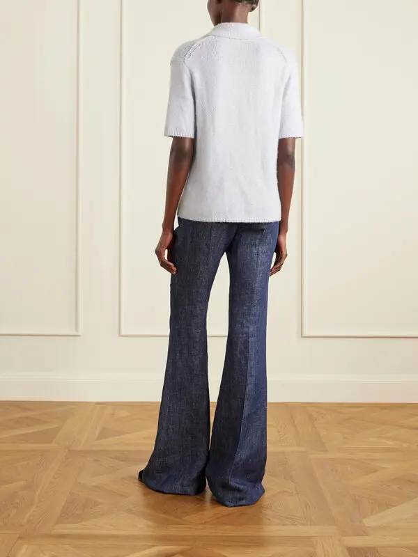 Gabriela Hearst Sohan Brushed-cashmere Polo Sweater - Blue