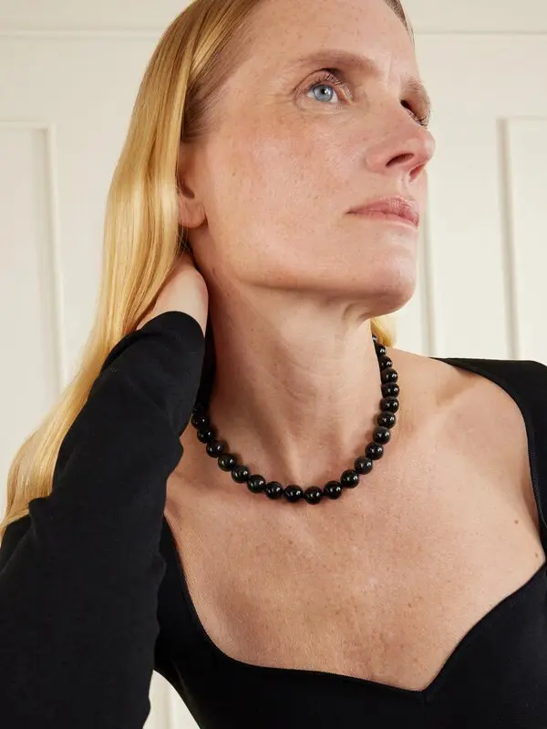 Jia Jia Oracle Onyx And Crystal Necklace - Black
