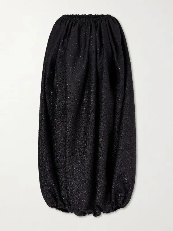 Comme Des Garçons Gathered Cloqué Midi Dress - Black