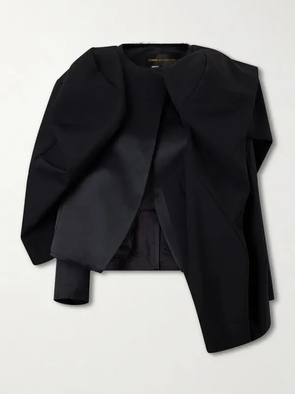 Comme Des Garçons Wool And Satin-trimmed Crepe Jacket