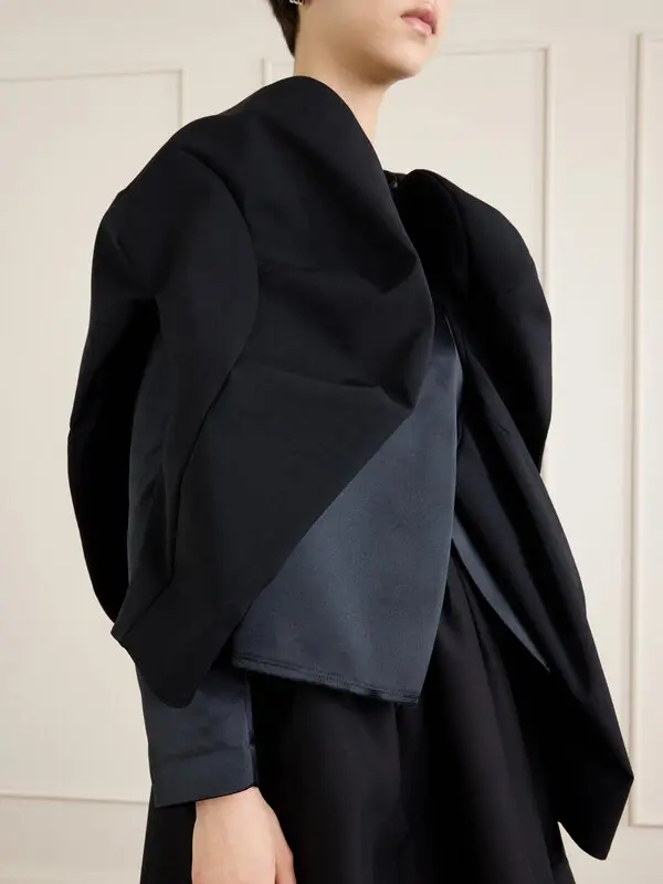 Comme Des Garçons Wool And Satin-trimmed Crepe Jacket