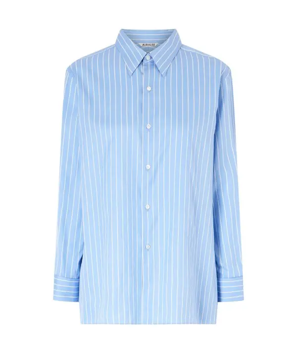 Auralee Striped Cotton And Silk-blend Shirt