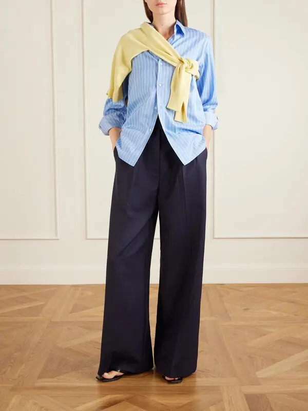 Auralee Striped Cotton And Silk-blend Shirt