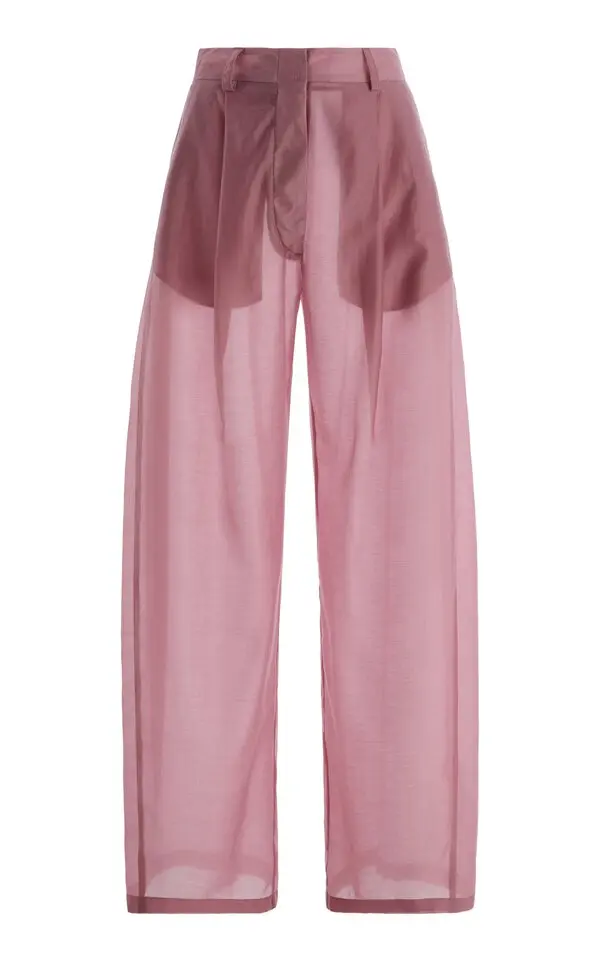 THE LATEST Billie Pleated Muslin Trousers - Pink