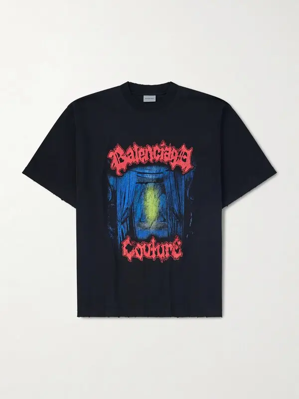 Balenciaga Oversized Logo-print Cotton-jersey T-shirt