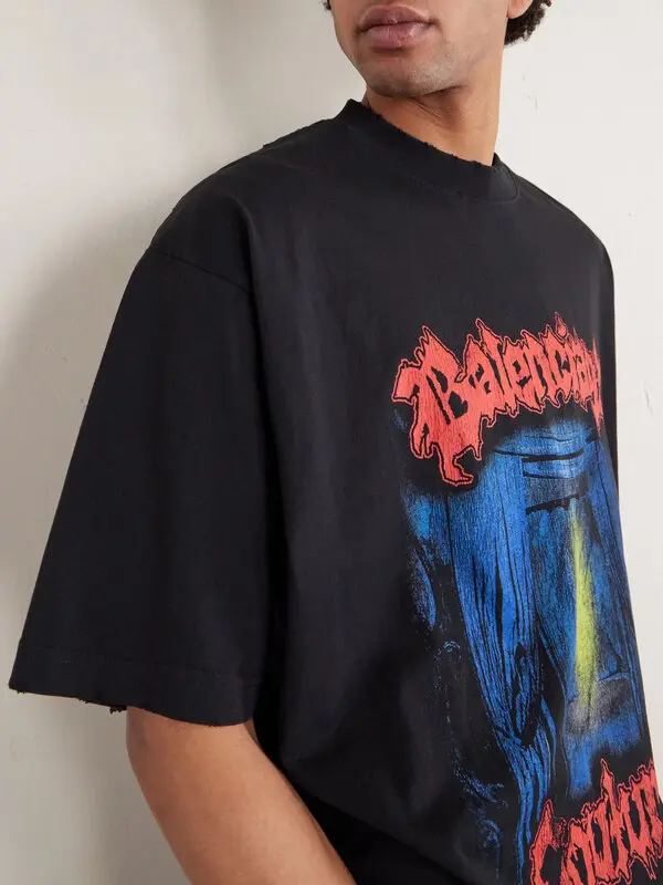 Balenciaga Oversized Logo-print Cotton-jersey T-shirt
