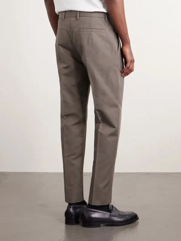 Zegna Pleated Cotton And Linen-blend Trousers - Green