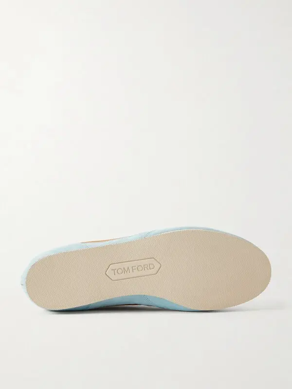 TOM FORD Brook Perforated Suede Sneakers - Blue