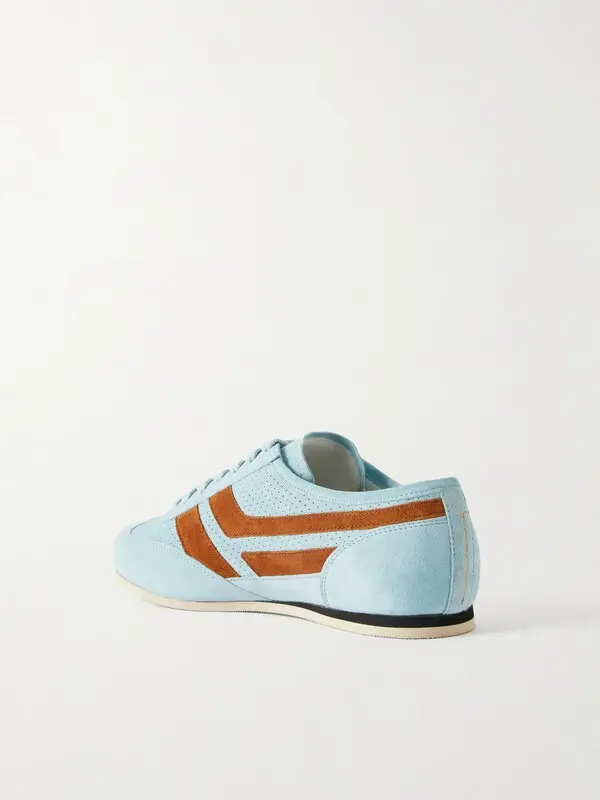 TOM FORD Brook Perforated Suede Sneakers - Blue