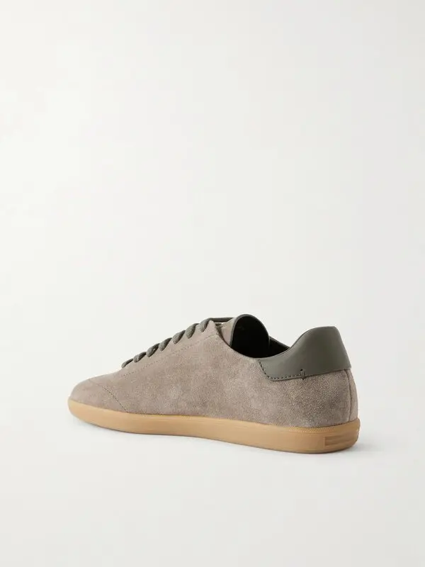 Zegna 232 Leather-trimmed Suede Sneakers - Brown
