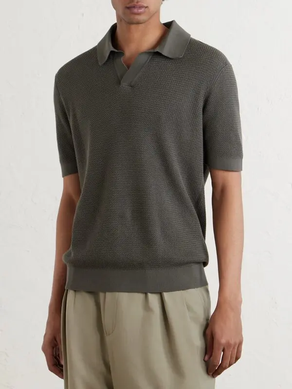 Zegna Slim-fit Cotton-piqué Polo Shirt - Green
