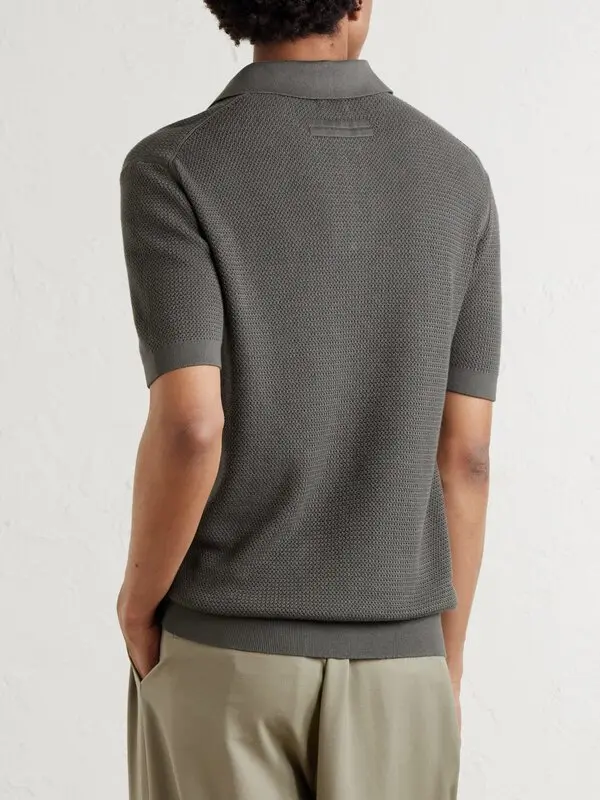 Zegna Slim-fit Cotton-piqué Polo Shirt - Green