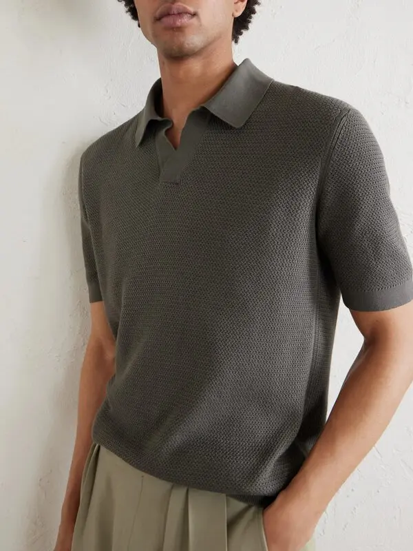 Zegna Slim-fit Cotton-piqué Polo Shirt - Green