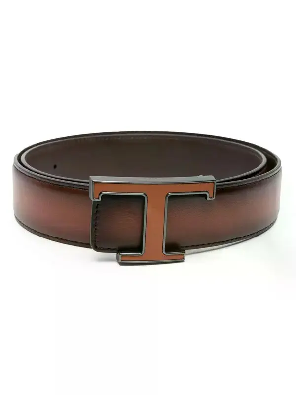 TOD'S T Timeless Reversible Leather Belt - Brown