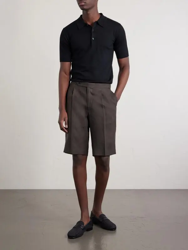 DE PETRILLO Straight-leg Linen Shorts