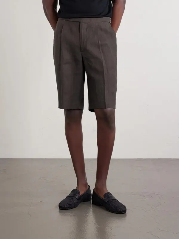 DE PETRILLO Straight-leg Linen Shorts