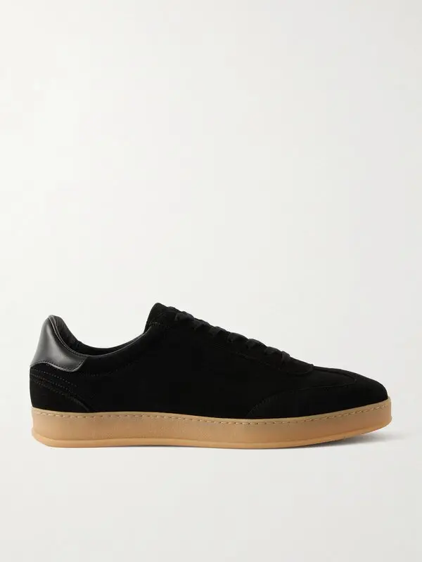 Mr P. Leather-trimmed Suede Low-top Sneakers