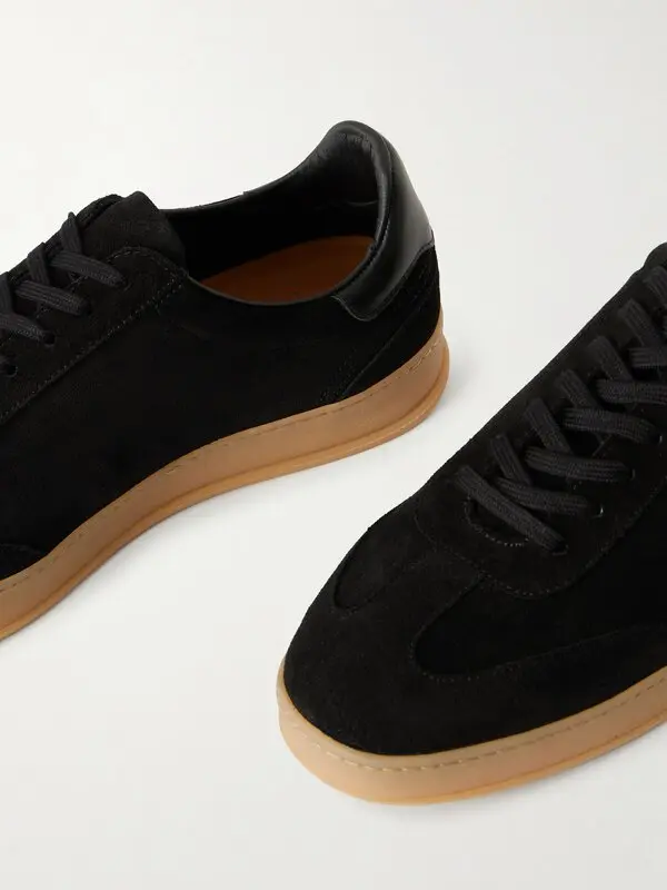 Mr P. Leather-trimmed Suede Low-top Sneakers