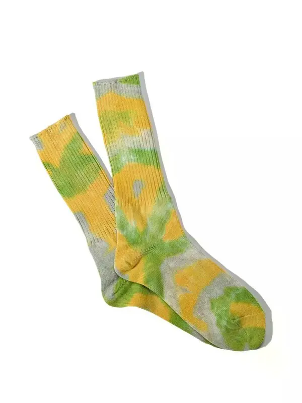 Anonymous Ism Tie-dye Crew Socks - Yellow