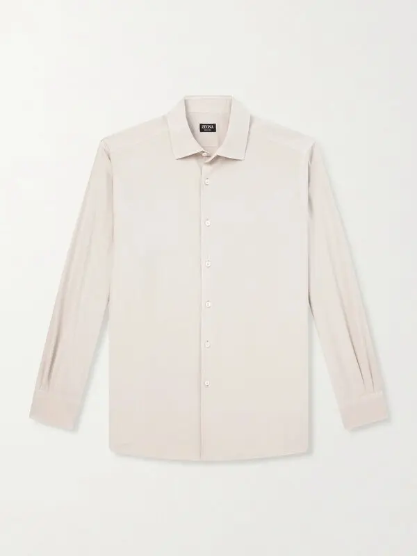 Zegna Garment-dyed Mulberry Silk Shirt
