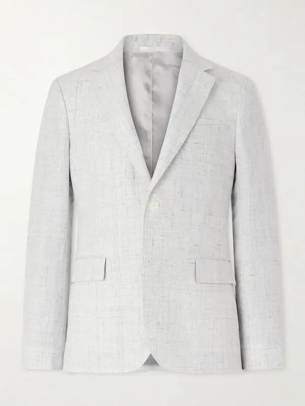 Mr P. Delave Linen Check Suit Jacket