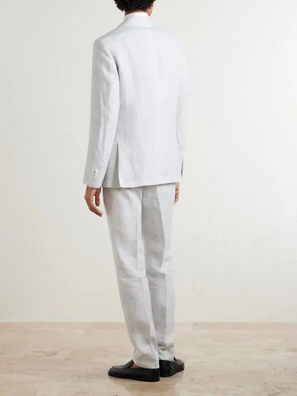 Mr P. Delave Linen Check Suit Jacket