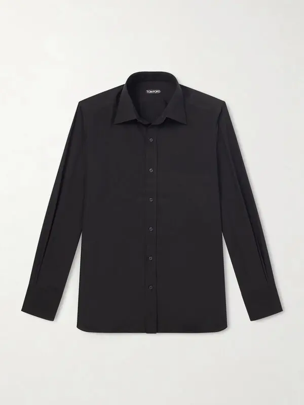 TOM FORD Silk-charmeuse Shirt - Black