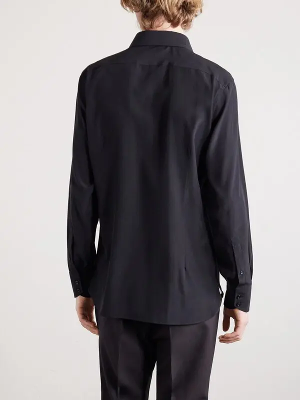 TOM FORD Silk-charmeuse Shirt - Black