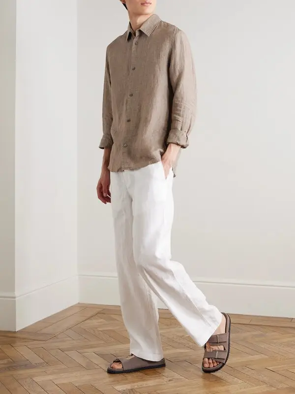 Mr P. Linen Shirt - Brown