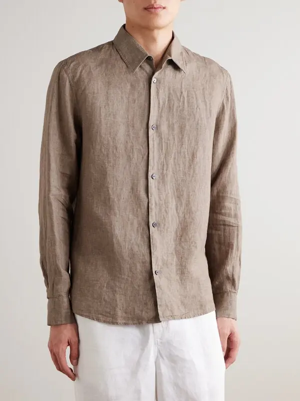 Mr P. Linen Shirt - Brown